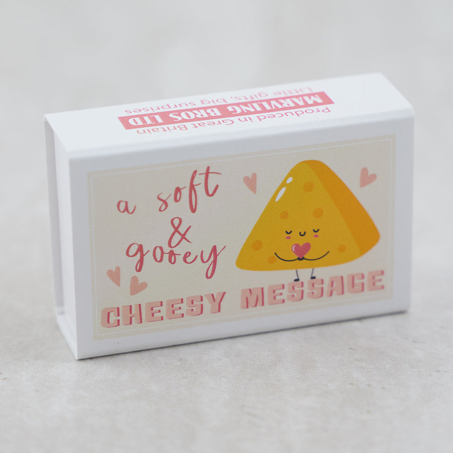 Cheesy Message Wool Felt Mice In A Matchbox